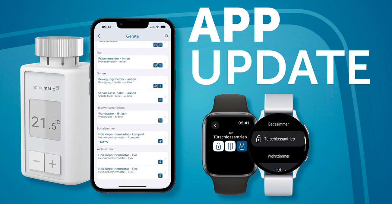 Update der Homematic IP App: Smartwatch-Unterstützung für die Steuerung ...